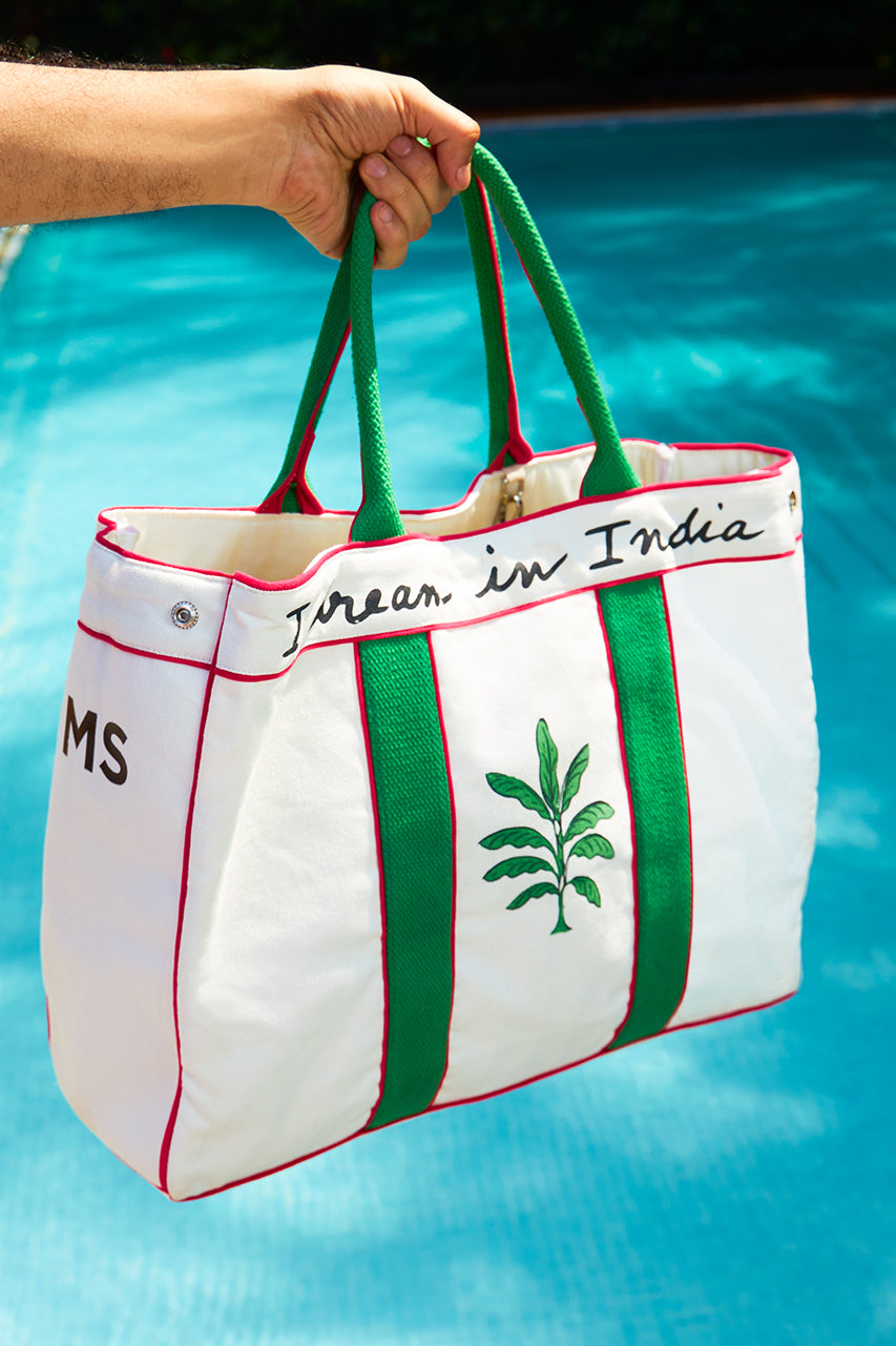The Ali-bag Tote Bag Pink Strandväska Art chives I dream in India – The ...