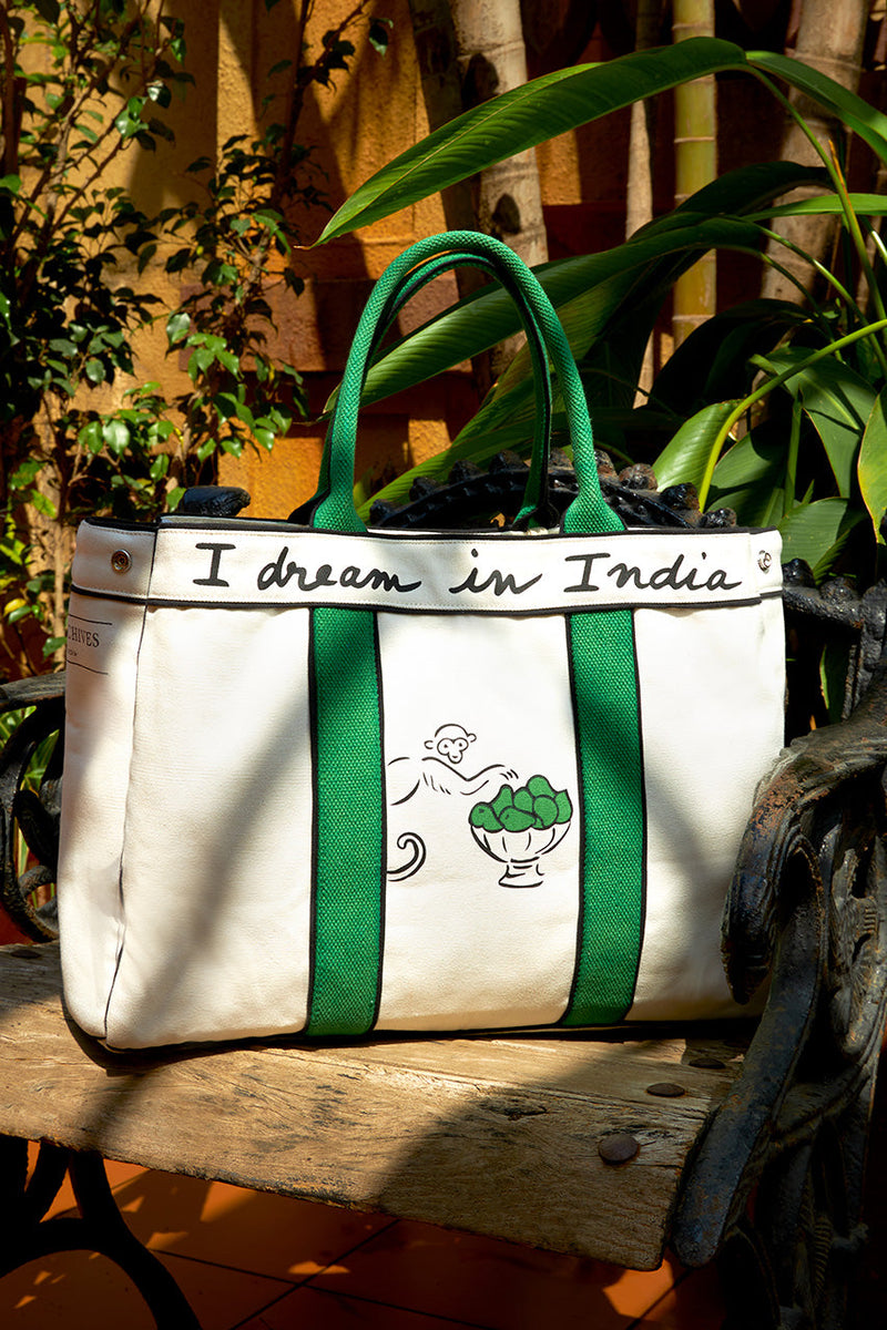 The Ali-bag Tote Bag Forest Green Bombay Art chives I dream in India ...