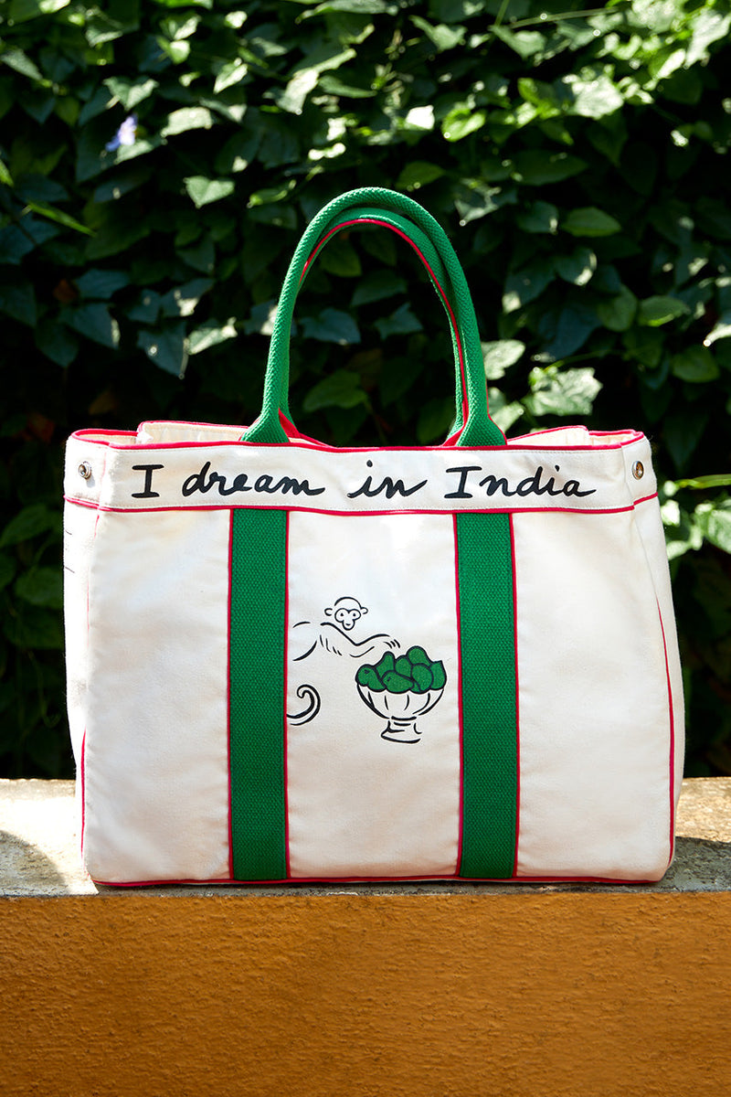 The Ali-bag Tote Bag Pink Strandväska Art chives I dream in India – The ...