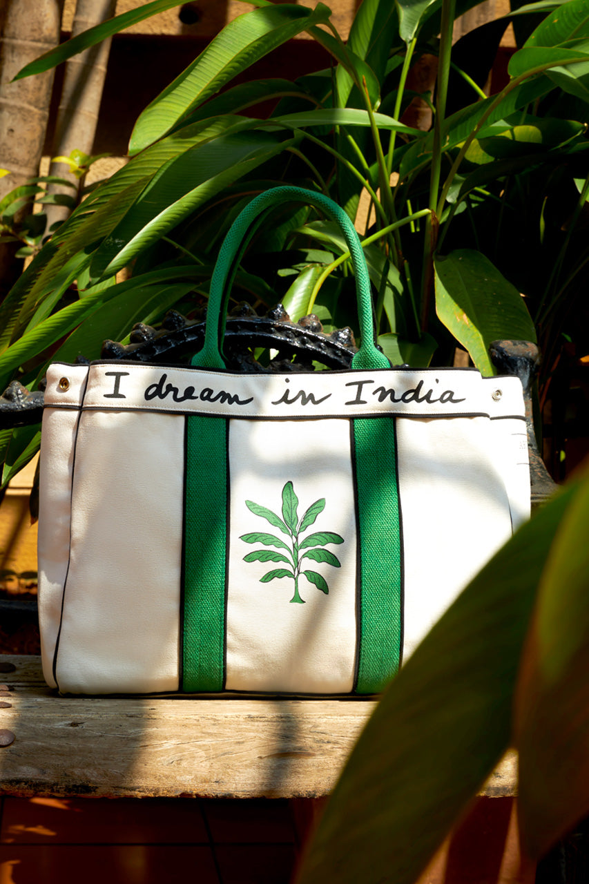 The Ali-bag Tote Bag Forest Green Bombay Art chives I dream in India ...