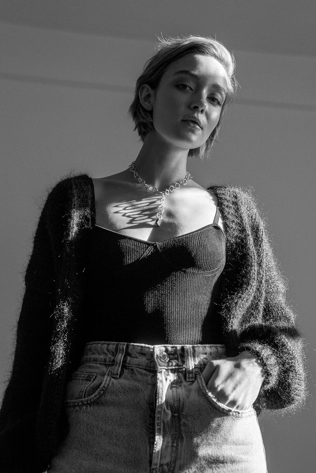 Mohair Bomber Cardigan, Off White Hand Knit, Chunky Knit Cardigan ...